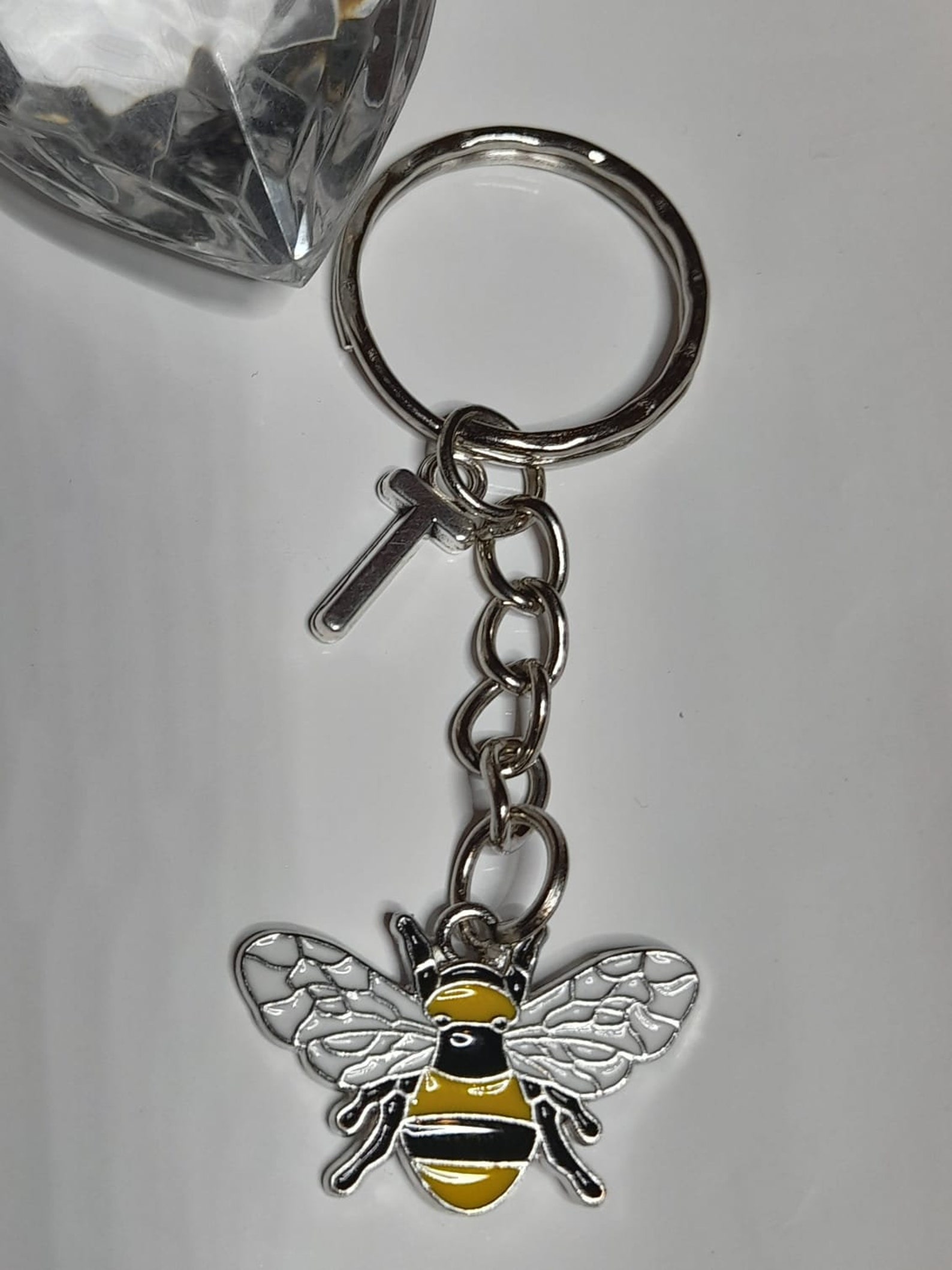 Bee Keyring silver Colour birthday Loved Ones Manchester - Etsy