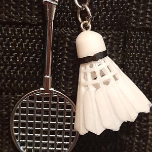 Badminton Racket Personalised Keyring/ Keychain, Silver, Gift, Sports ...
