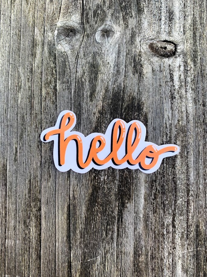 Hello Sticker 2.5 Inches Phone Decal Laptop Sticker | Etsy
