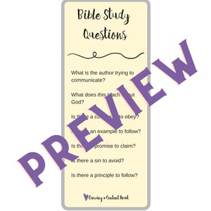 Sunday School Class Bible Study Question Printable Bookmarks - Etsy