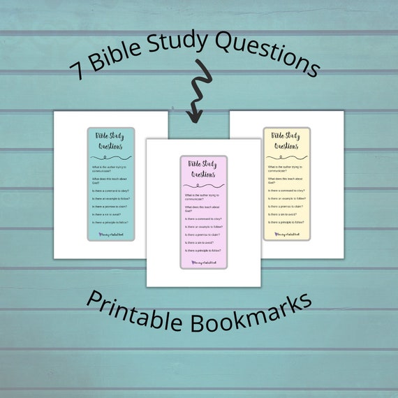 Sunday School Class Bible Study Question Printable Bookmarks - Etsy