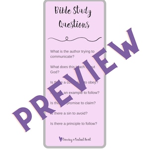 Sunday School Class Bible Study Question Printable Bookmarks - Etsy