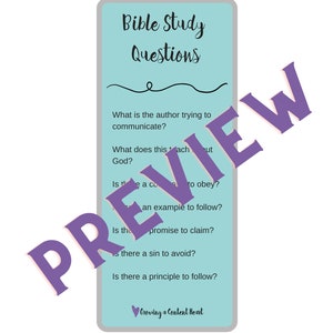 Sunday School Class Bible Study Question Printable Bookmarks - Etsy