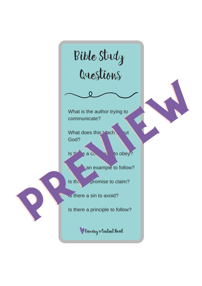 Sunday School Class Bible Study Question Printable Bookmarks - Etsy