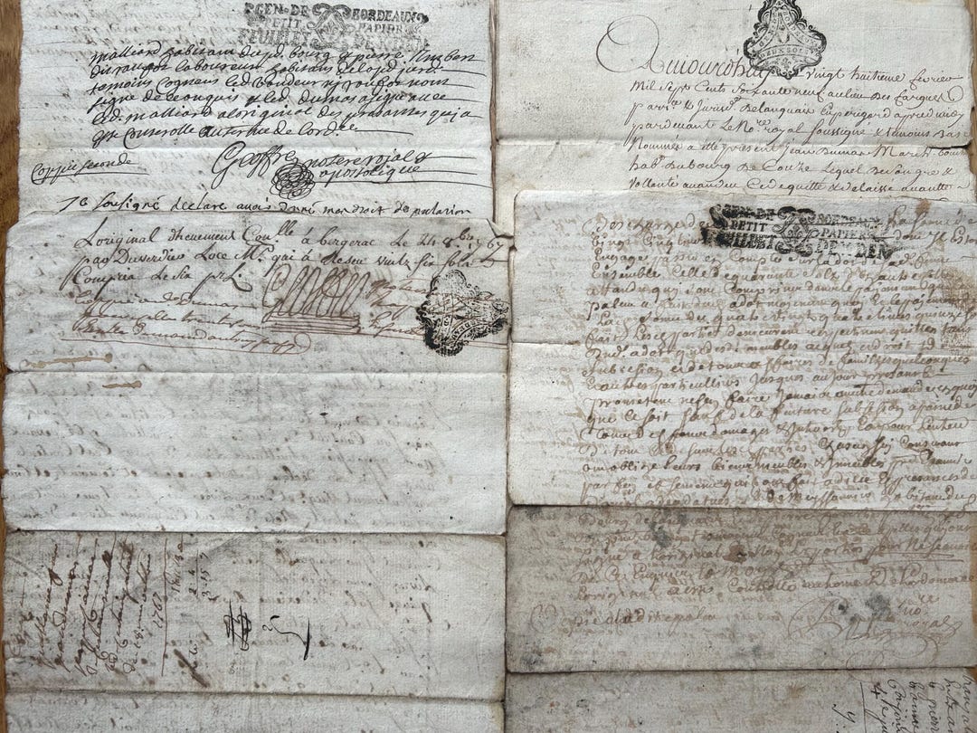 NEW STOCK 4 Stunning Antique 1700’s French Documents 10 Handwritten ...