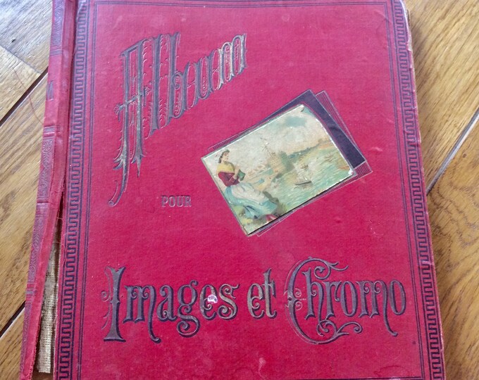 Lovely Large Vintage Scruffy French Empty Postcard Photograph Album Old ...