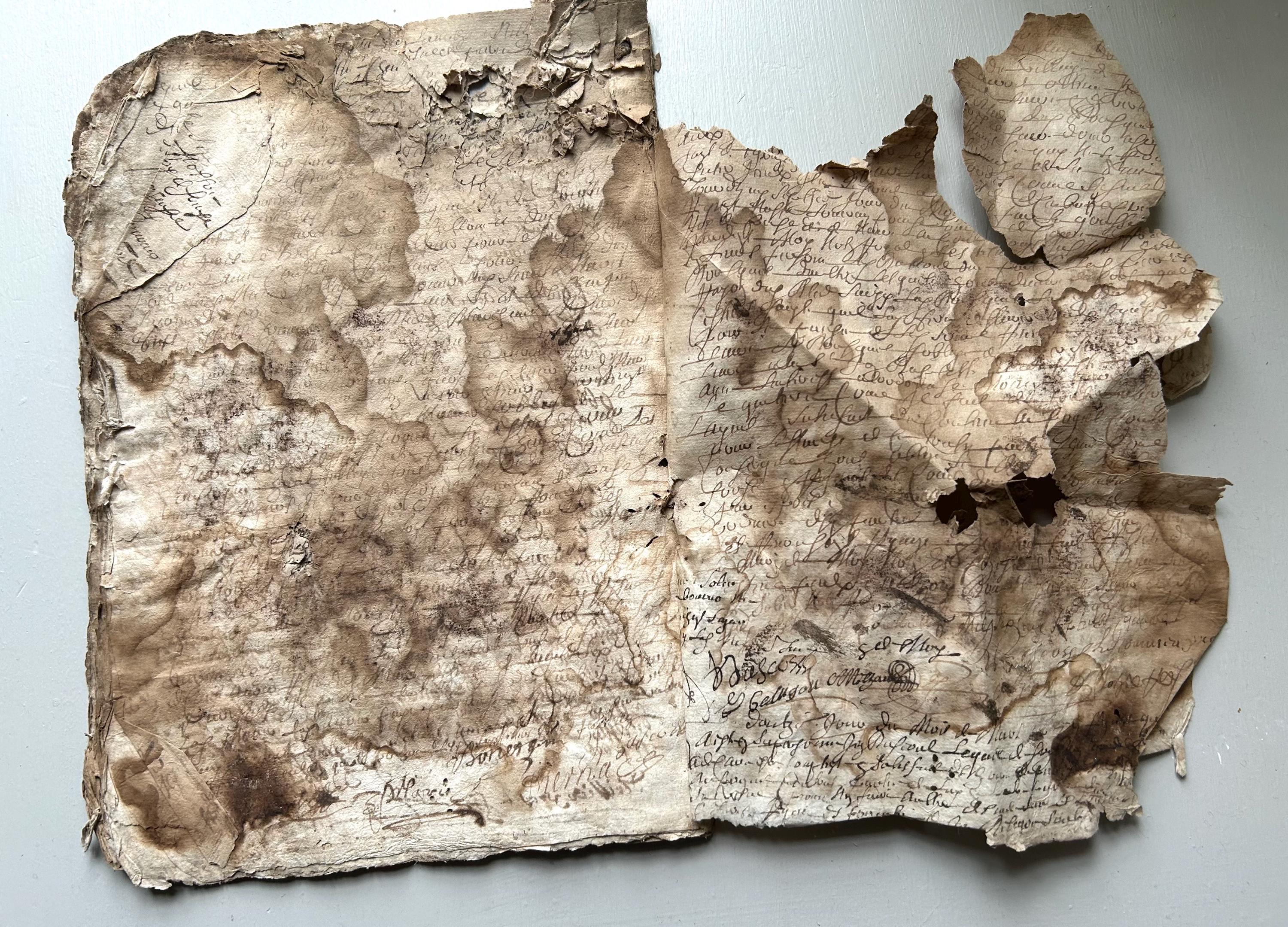 NEW Stunning 1640’s Shabby Collection of Antique 28 Papers French Legal ...