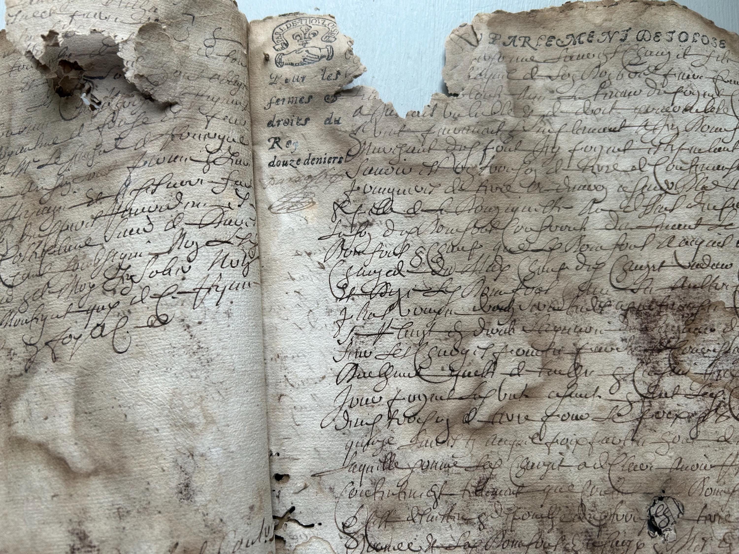 NEW Stunning 1640’s Shabby Collection of Antique 28 Papers French Legal ...