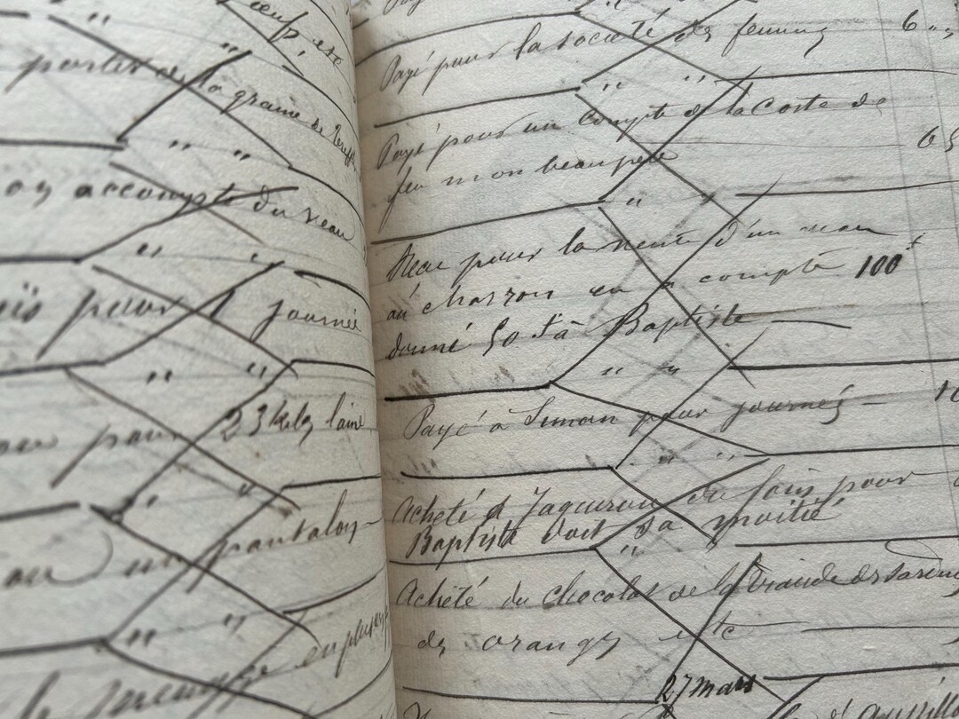 NEW STOCK Antique Amazing 1860’s French Rough Notebook Scruffy Accounts ...