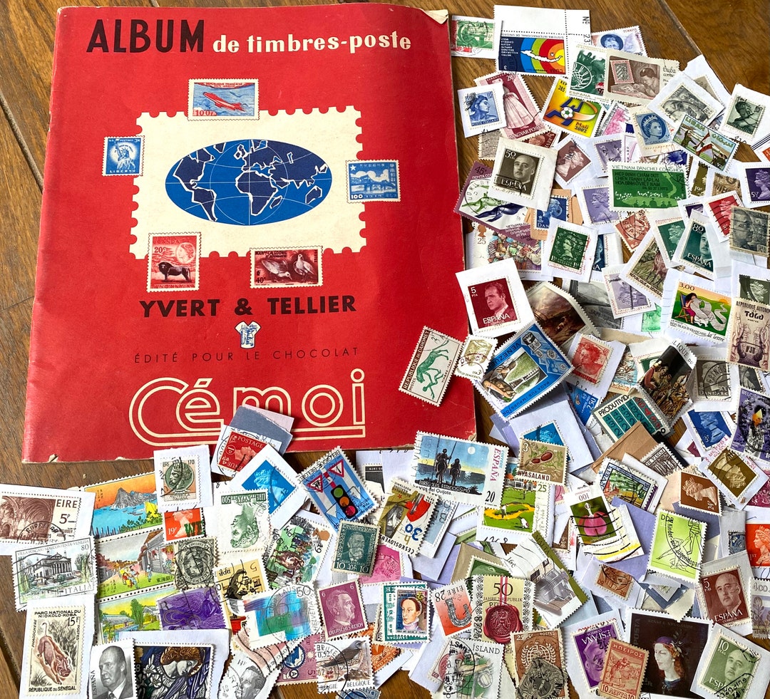 Wonderful Vintage Stamp Album Book Plus Lots of Used Stamps Pages ...