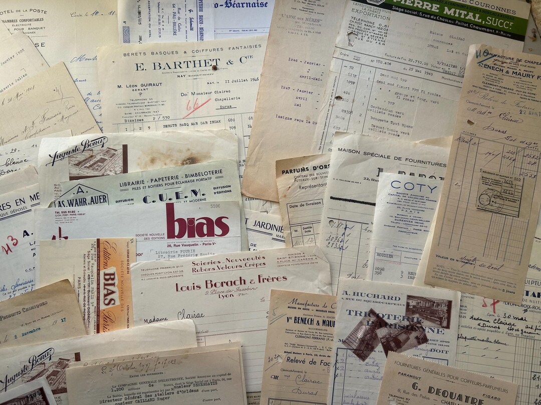 NEW STOCK Huge Collection of Old French Papers Invoices Documents ...