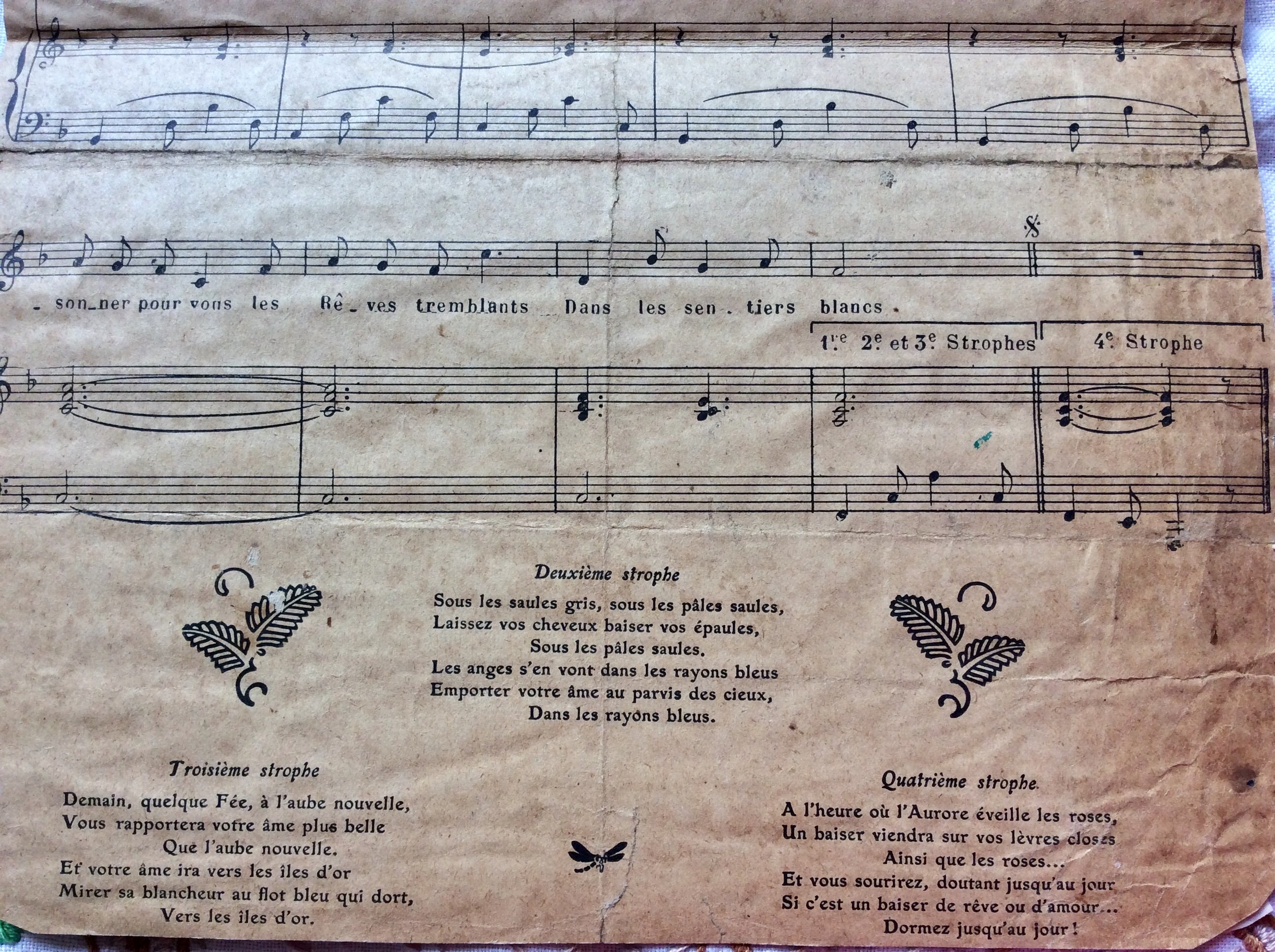 Lovely Vintage French Musical Score Lullaby of Love Songs Old - Etsy