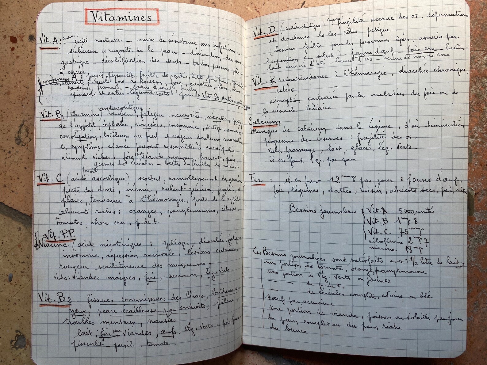 NEW STOCK Fabulous 1950’s Small French Handwritten School Notebook ...
