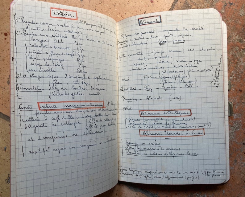 NEW STOCK Fabulous 1950’s Small French Handwritten School Notebook ...