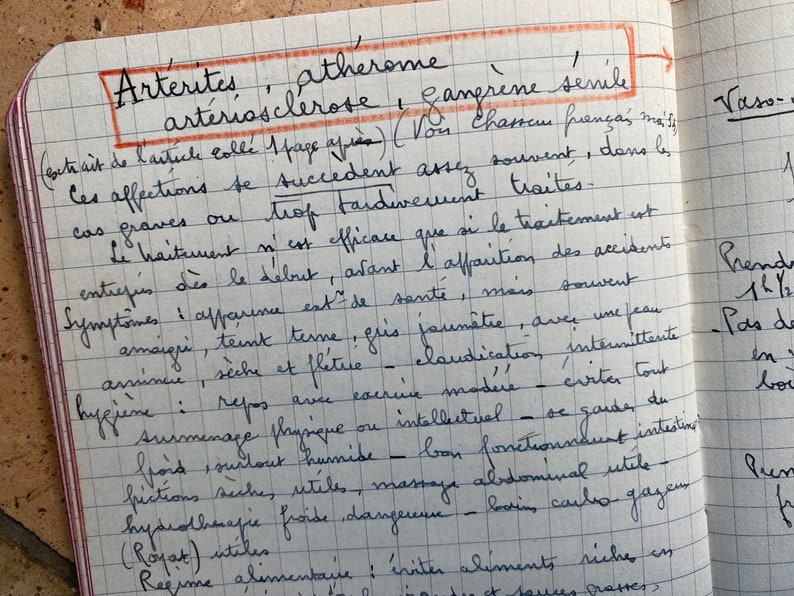 NEW STOCK Fabulous 1950’s Small French Handwritten School Notebook ...