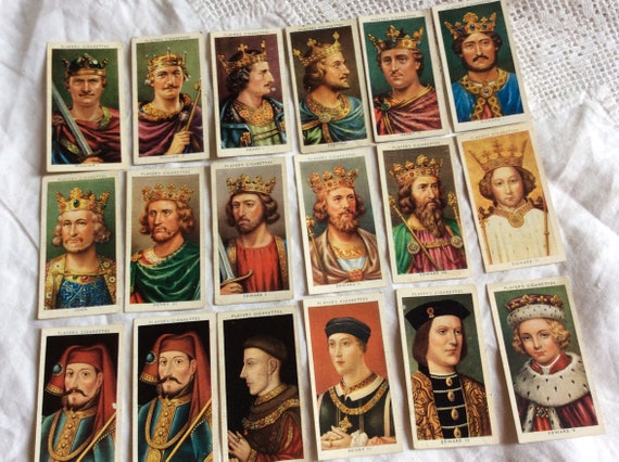 Set of 18 Vintage Kings and Queens of England Cards John - Etsy