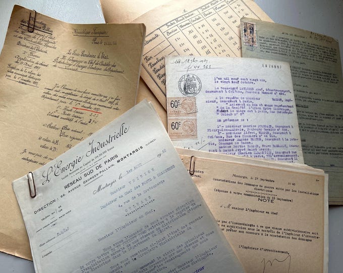 NEW STOCK Huge 130 Documents Unusual 1930-40’ Bundle of Original French ...