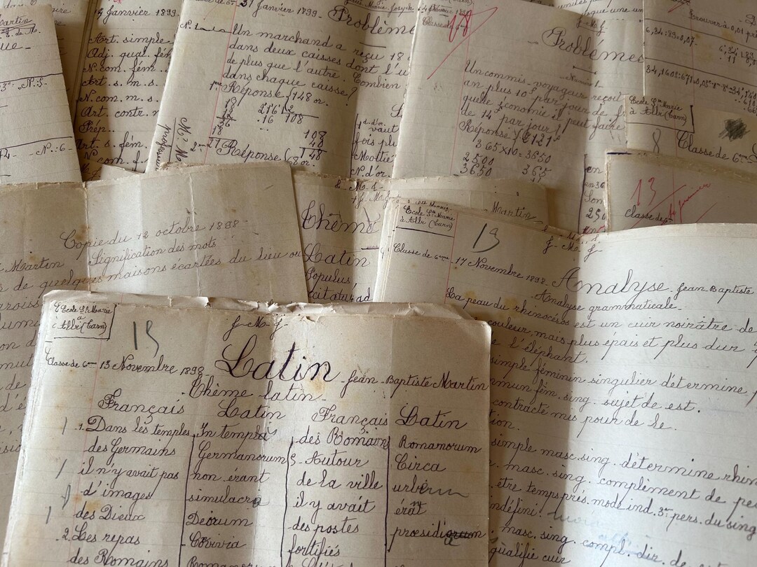 NEW STOCK Large Collection of 1890s French School Rough Notebook ...