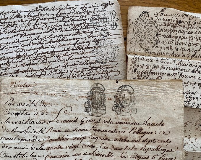 NEW STOCK Amazing 1720-90 Antique Rare French Double Stamped 3 ...