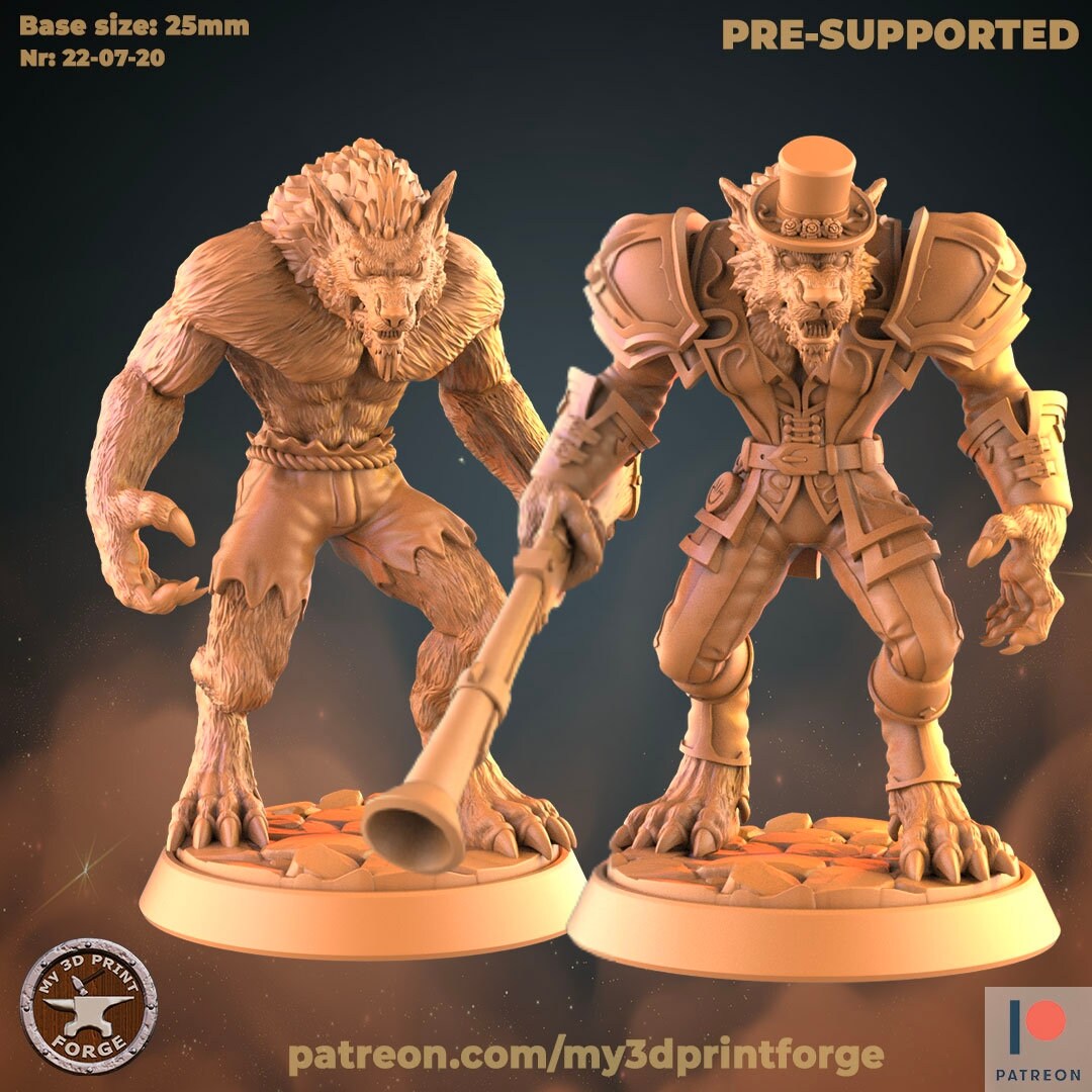 Feral or Formal Werewolf (8 Versions) • Worgens • My 3D Print Forge ...