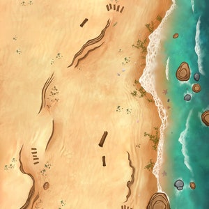 Beach Battlemat / Adventure Grid • Battle Maps • Cast 'n Play ...