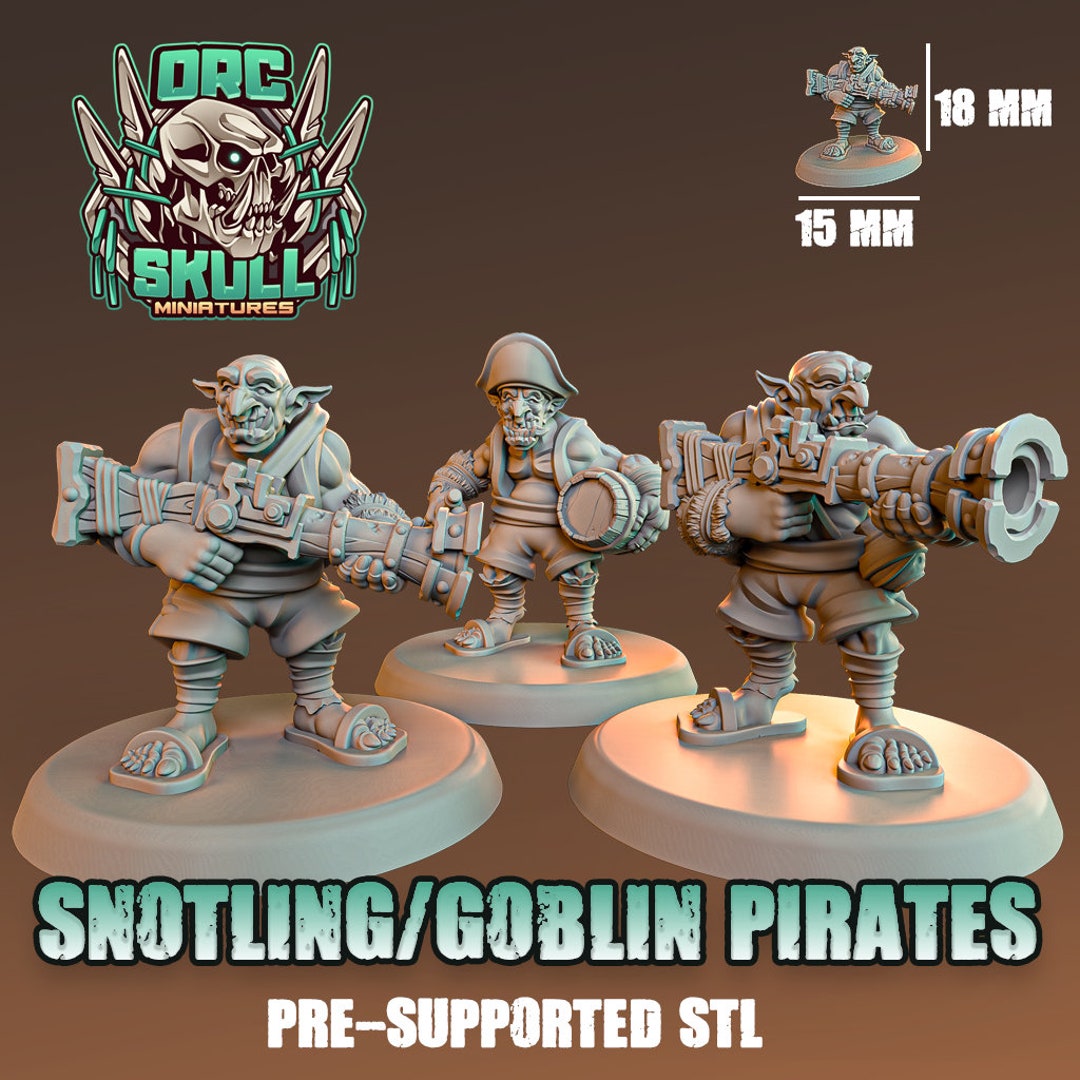 Goblin Pirates (snotlings) • Goblins • Orc Skull Miniatures • 3D ...