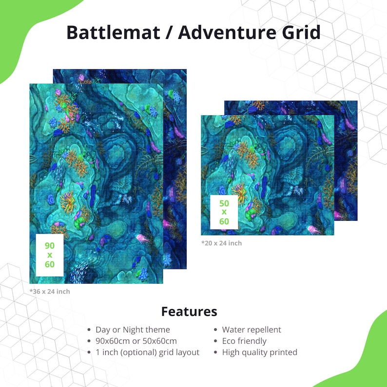 Ocean Battlemat / Adventure Grid • Battle Maps • Cast 'n Play ...