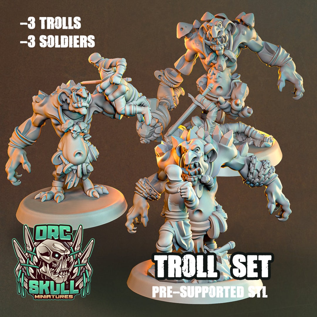 Troll Brutes - Trolls of Chaos • Trolls • Orc Skull Miniatures • 3D ...