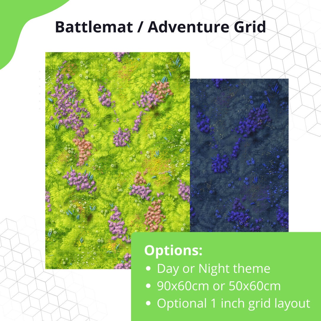 Meadows Battlemat / Adventure Grid • Battle Maps • Cast 'n Play ...