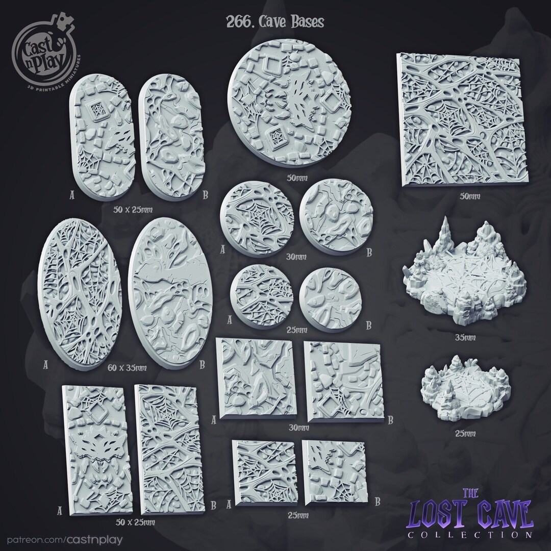 Cave Bases #266 • the Lost Cave • Cast 'n Play • 3D Printed 32mm ...
