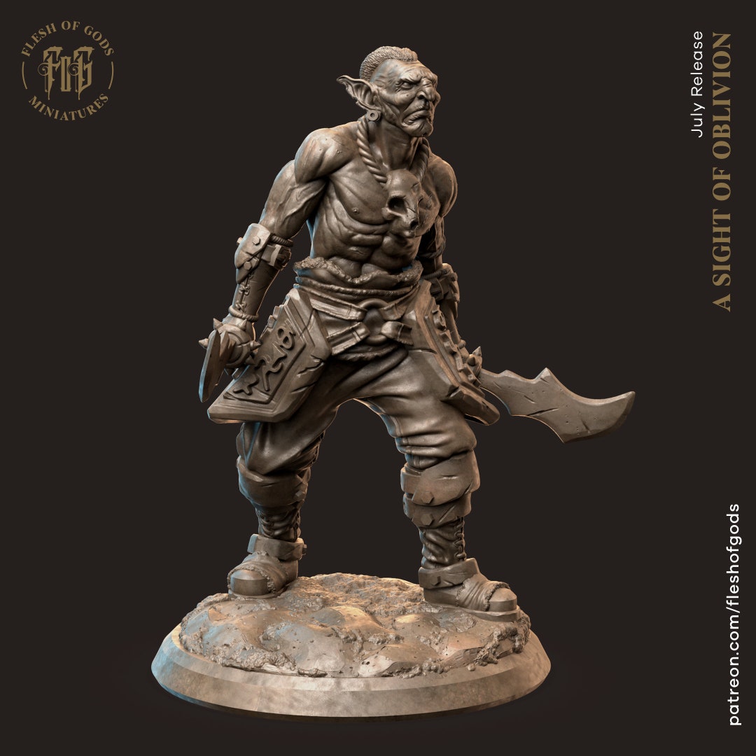 Grumpy Goblin (25mm Base) • A Sight of Oblivion • Flesh of Gods • 3D ...