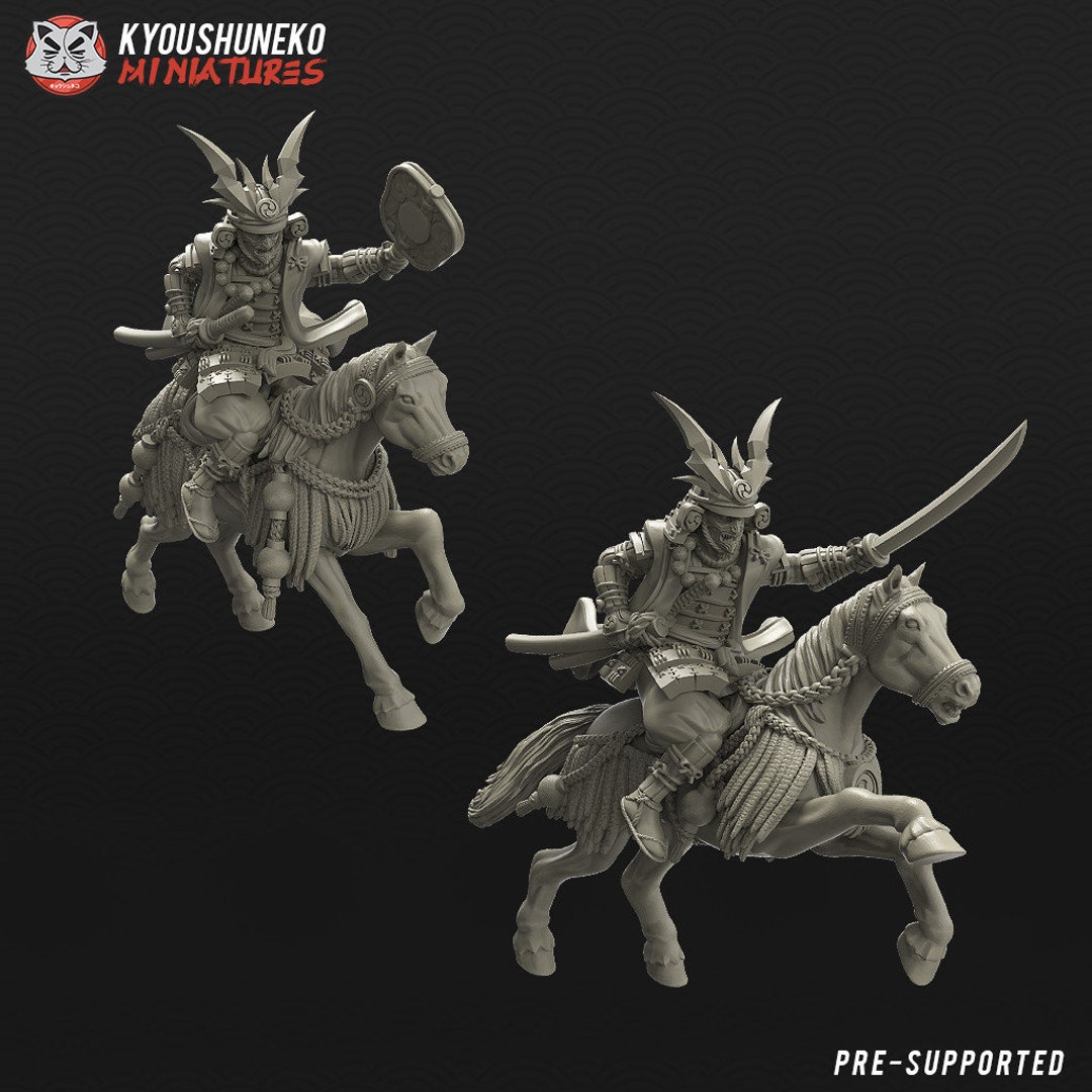 Daimyo Samurai Lord Cavalry Samurai Cavalry Kyoushuneko Miniatures 3D ...