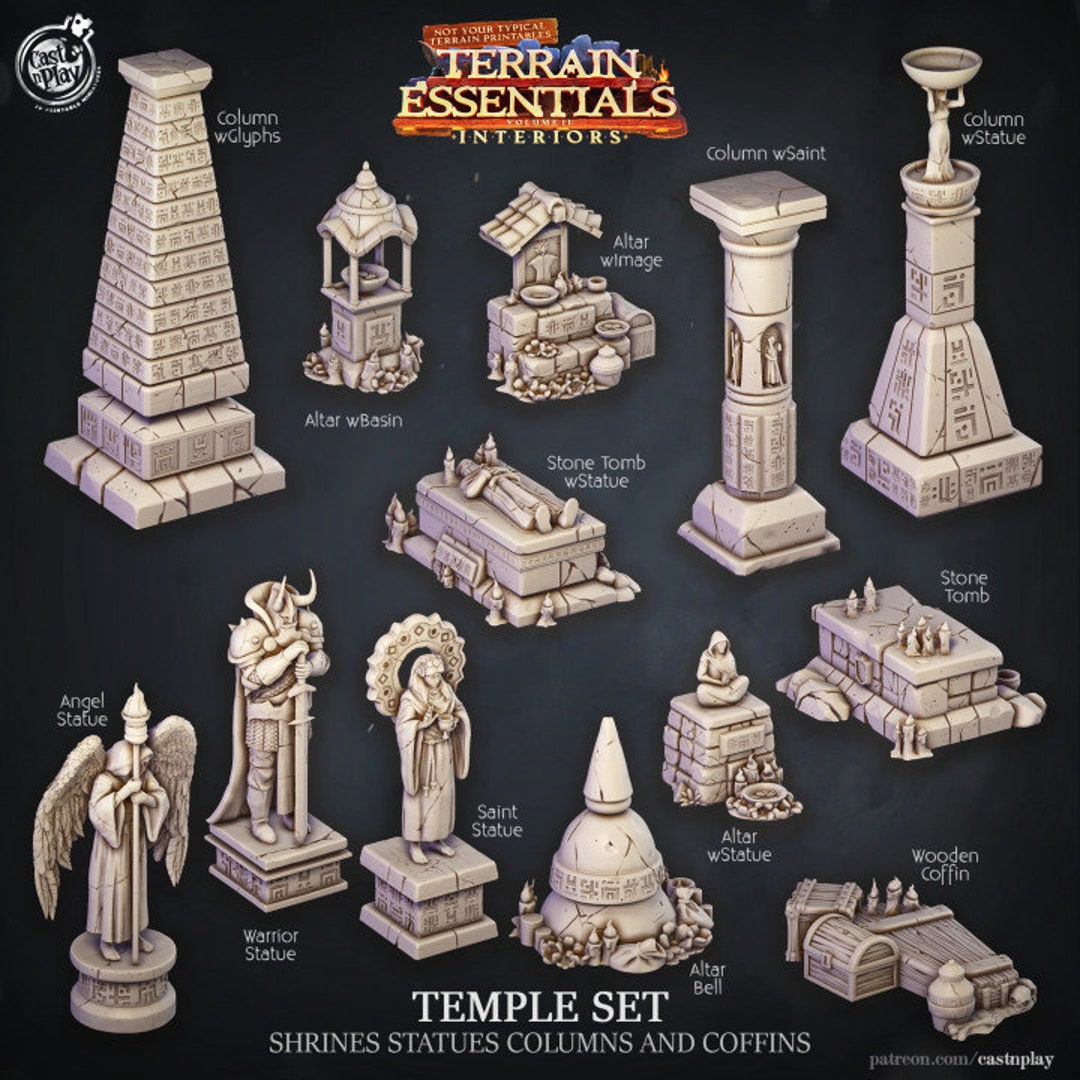 Shrines, Statues, Columns & Coffins • Temple Set • Terrain Essentials ...