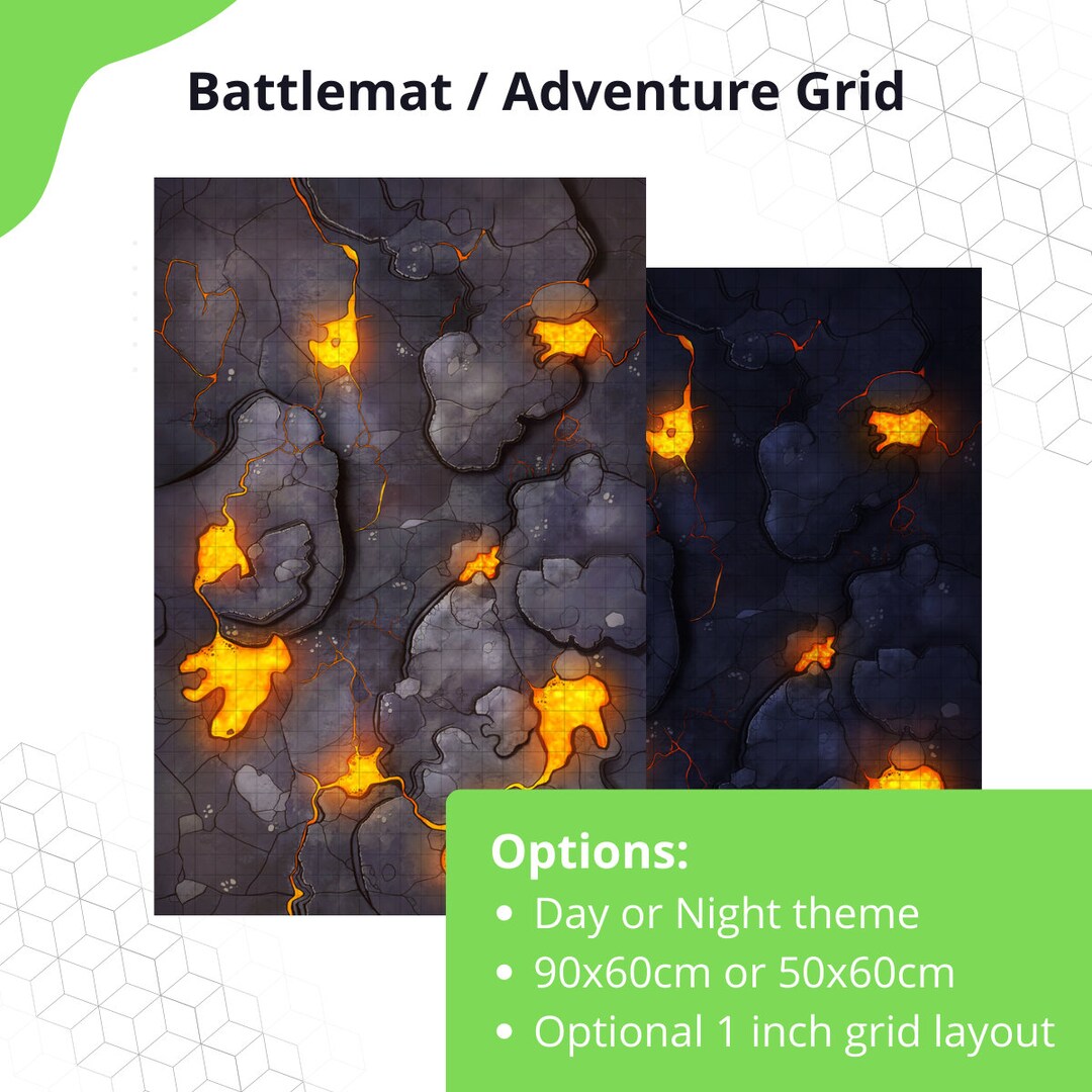 Volcano Battlemat / Adventure Grid • Battle Maps • Cast 'n Play ...