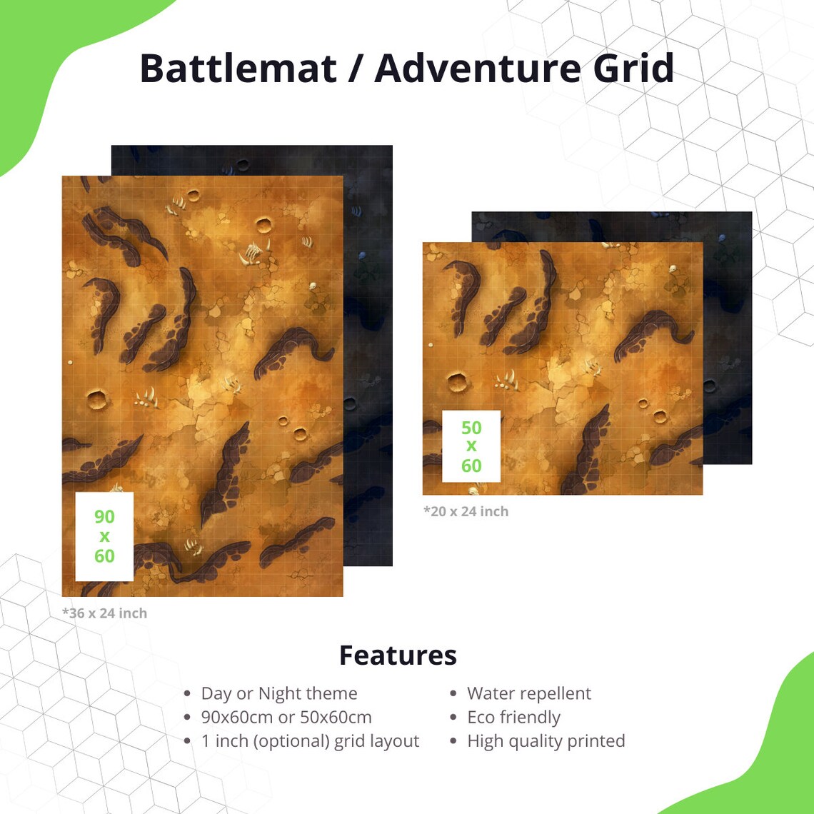 Wastelands Battlemat / Adventure Grid Battle Maps Cast - Etsy