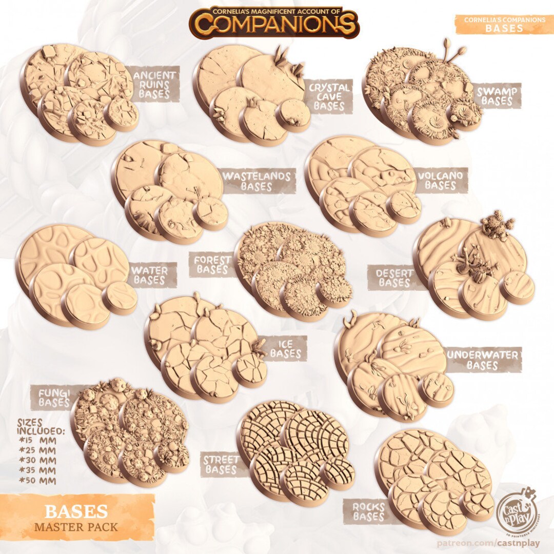 Companion's Bases - Master Pack • 00 - Resin • Cornelia's Companions ...