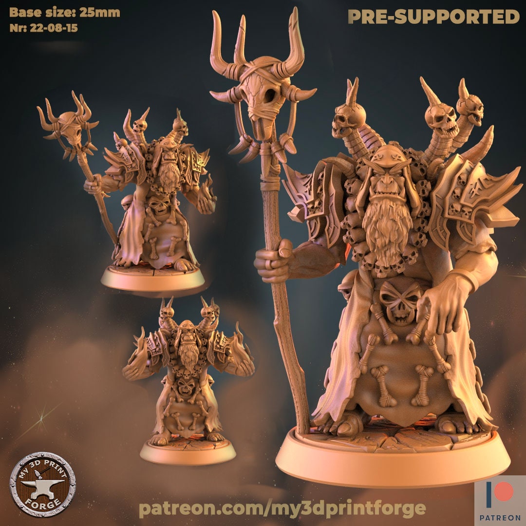Guldan • Chaotic Evil Orcs • My 3D Print Forge • 3D Printed 32mm ...