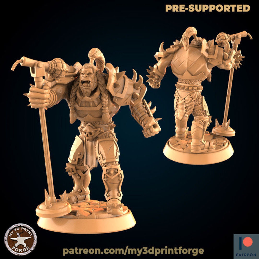 Orc Band Leader • Orcs • My 3D Print Forge • 3D Printed 32mm Tabletop ...