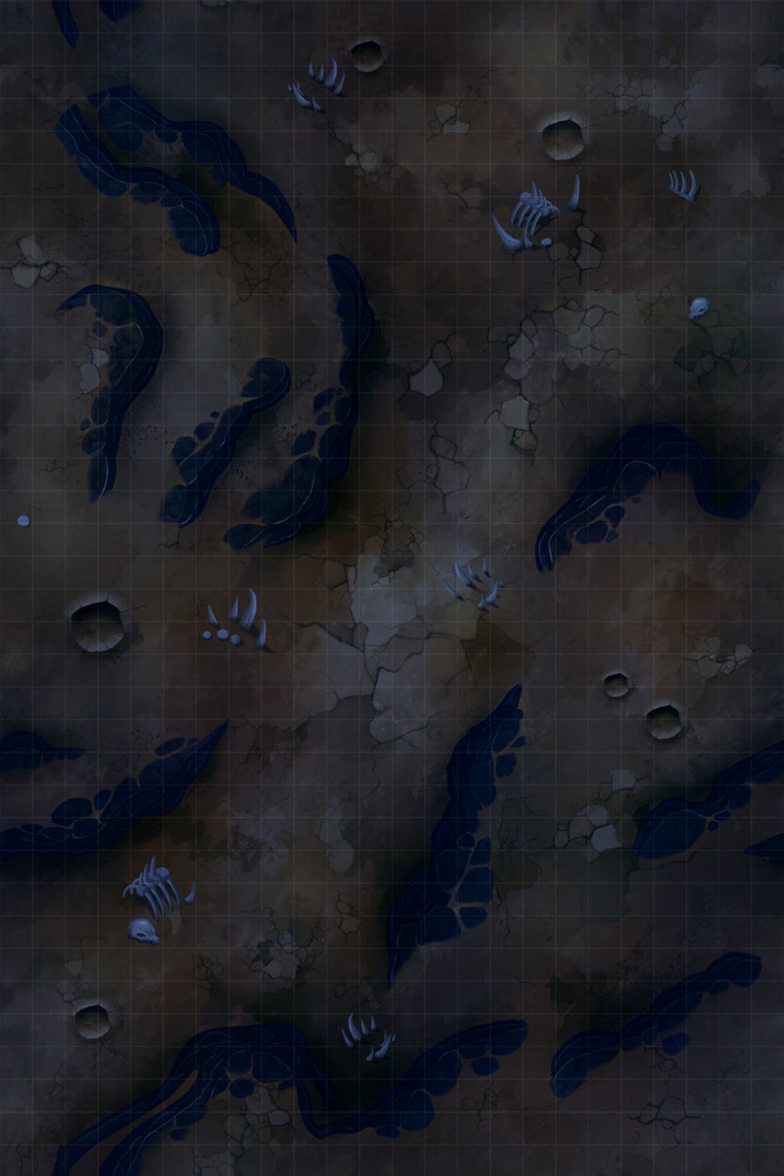 Wastelands Battlemat / Adventure Grid Battle Maps Cast - Etsy