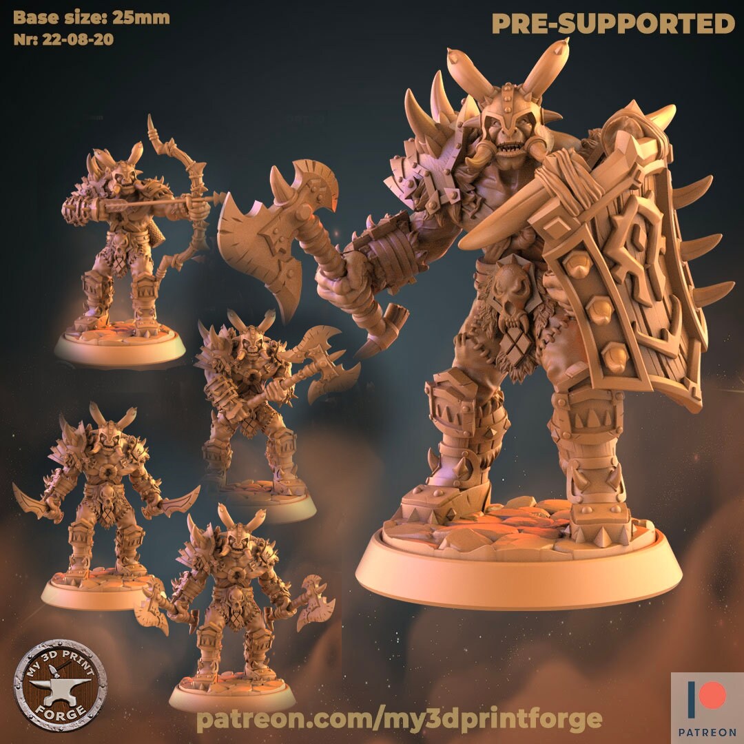 Maghor Orc • Chaotic Evil Orcs • My 3D Print Forge • 3D Printed 32mm ...