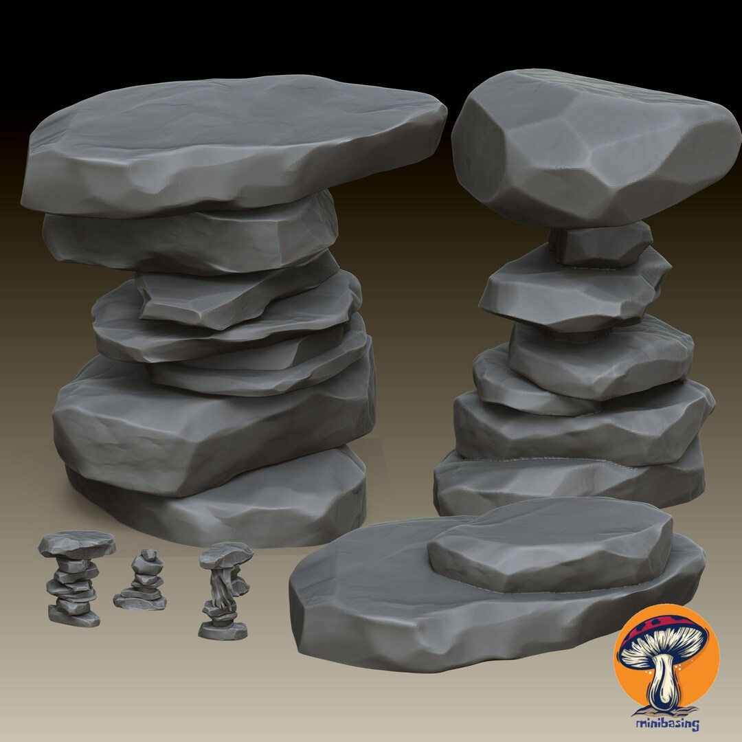 Desert Rocks & Waymarkers (12 Pieces) - Miniature Base Material ...