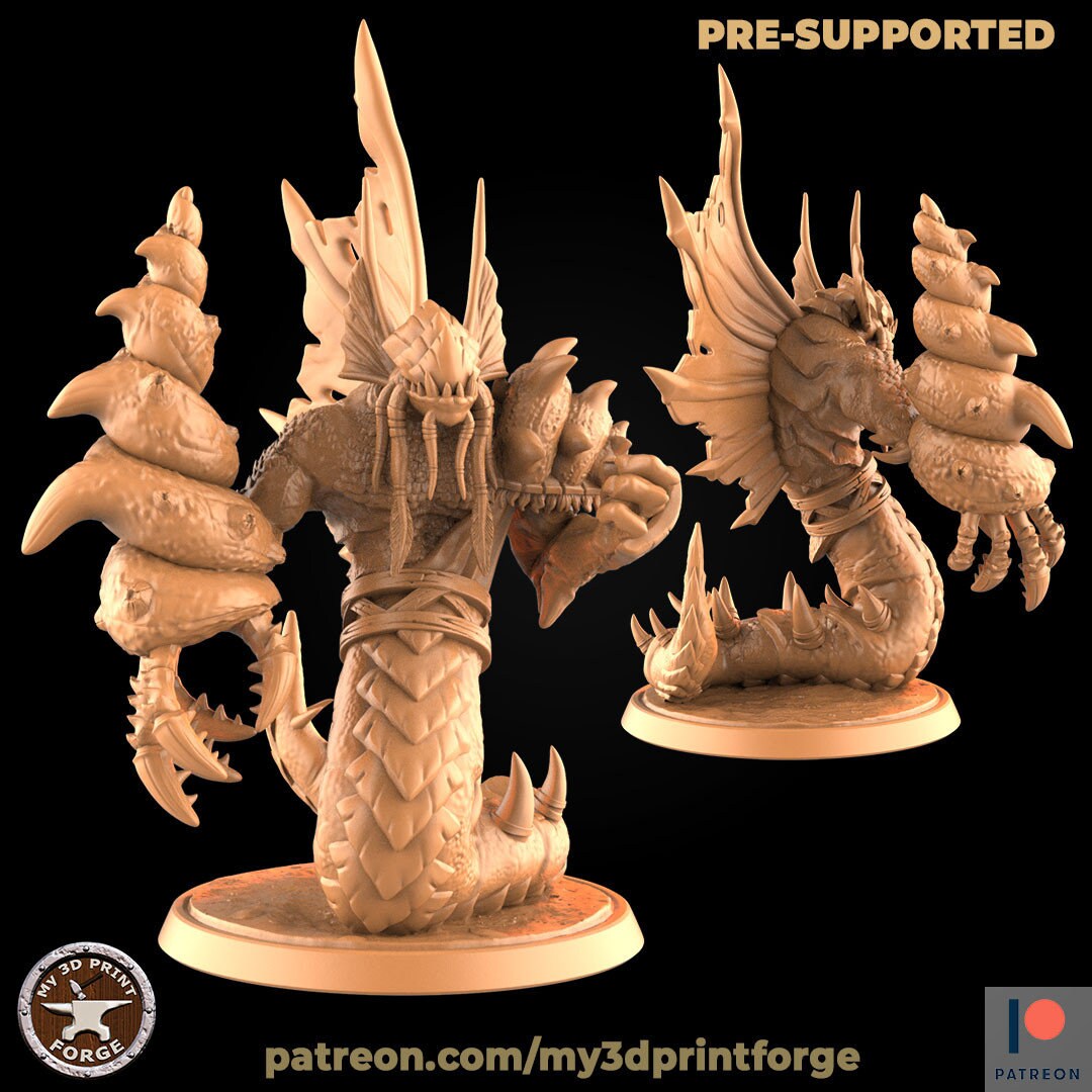 Naga Boss Najentus (50mm Base) • Black Temple • My 3D Print Forge • 3D ...