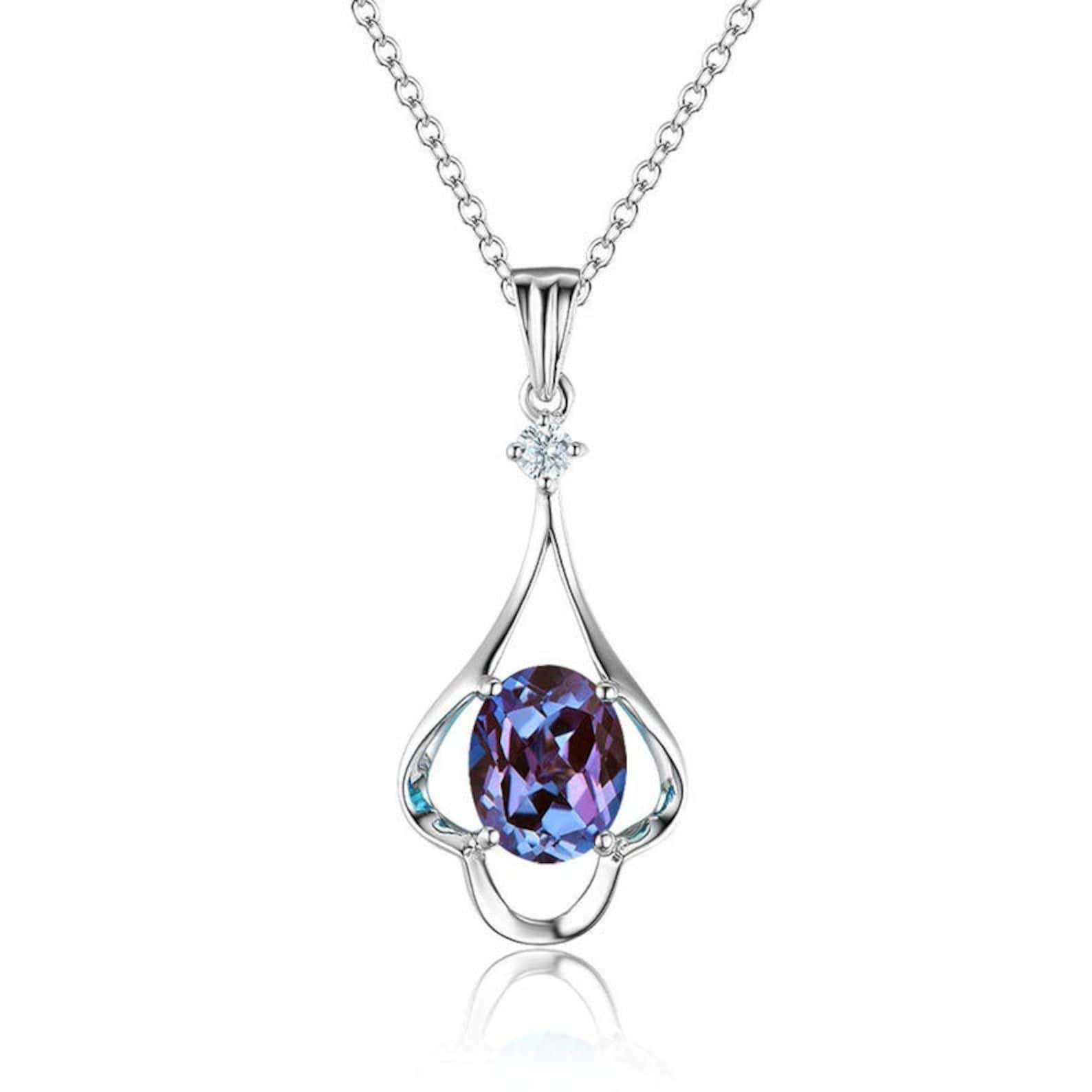 Unique Alexandrite Necklace For Women Color Changing Gemstone | Etsy