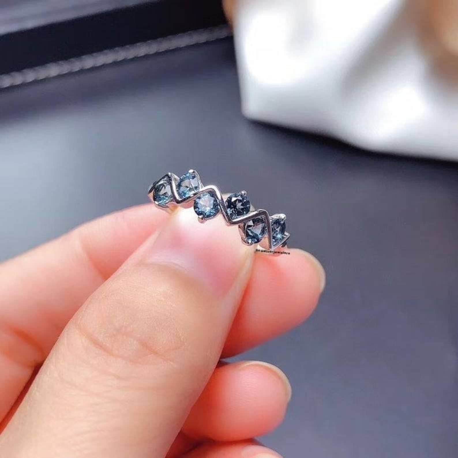 Eternity Band/2mm Alexandrite Wedding Ring/925 Sterling Silver Ring ...