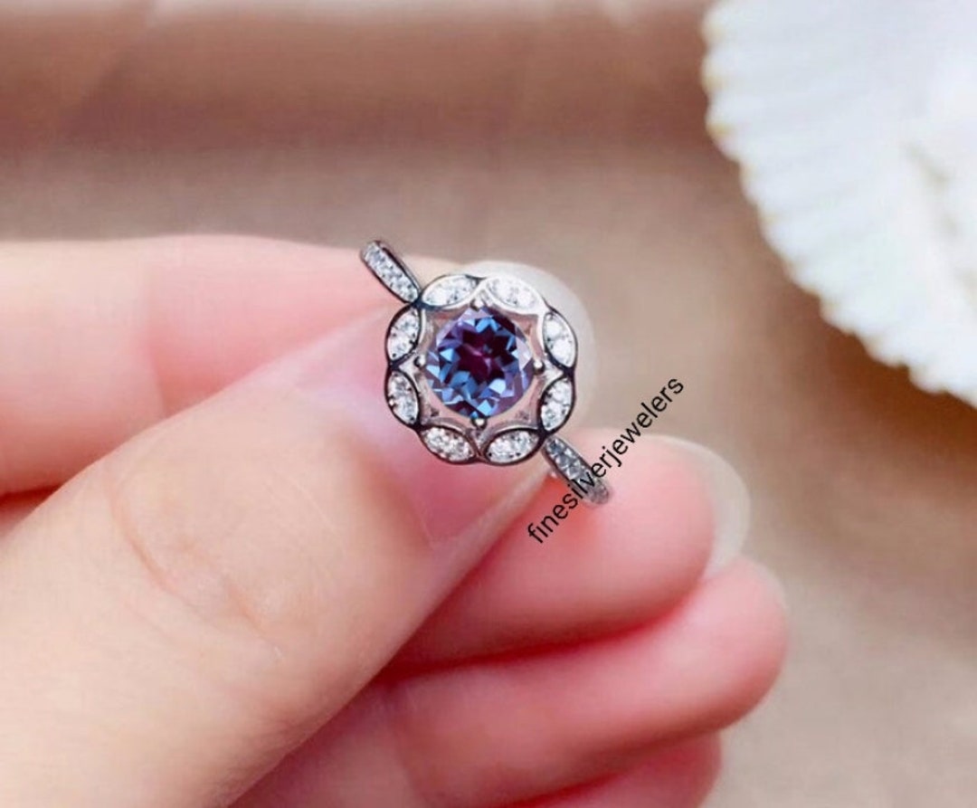 Vintage Alexandrite Ring, Lab Alexandrite Ring, Genuine Created ...