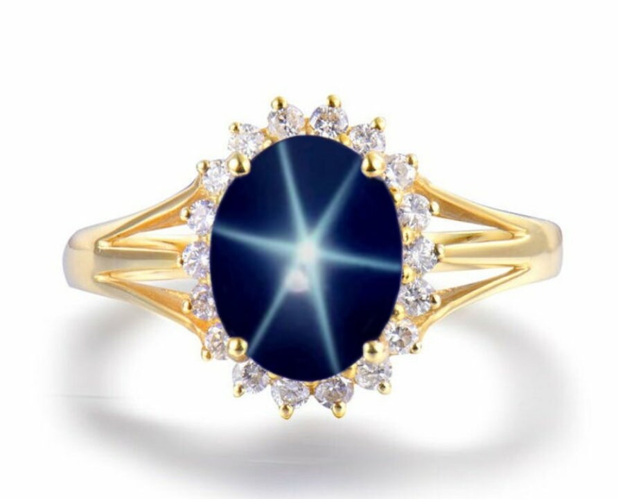 Genuine Blue Star Ring in 925 Gold Plated Lindy Blue Star Ring | Etsy