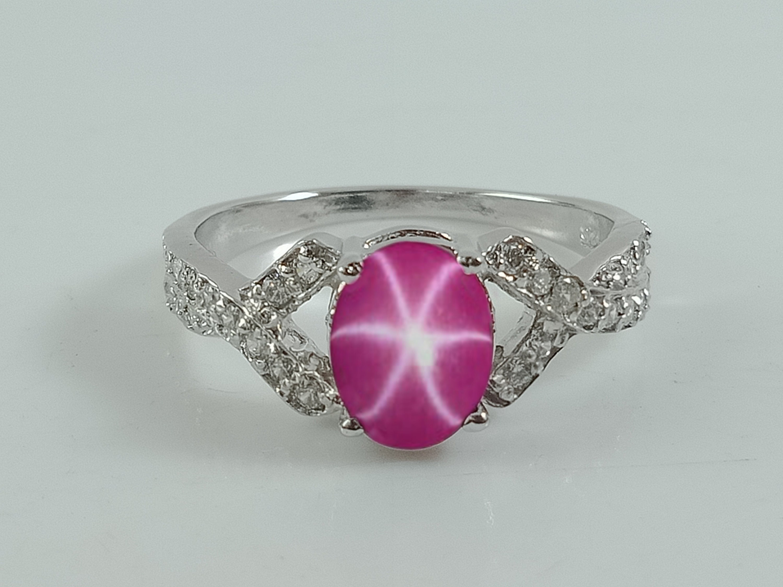 Silver Ruby Star Ring Pink Star Ring Women Lindy STAR Jewelry | Etsy