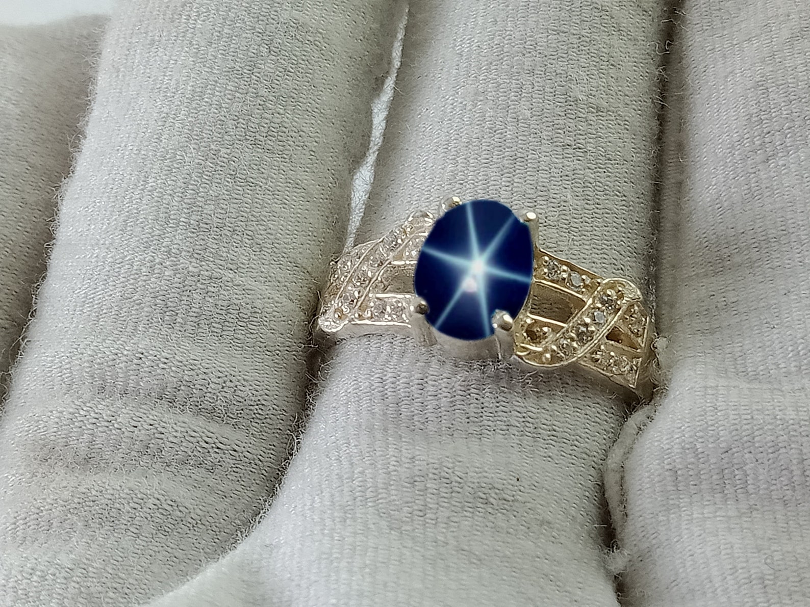 Genuine Lindy Blue Star Ring for Women Sapphire Blue Star Ring | Etsy
