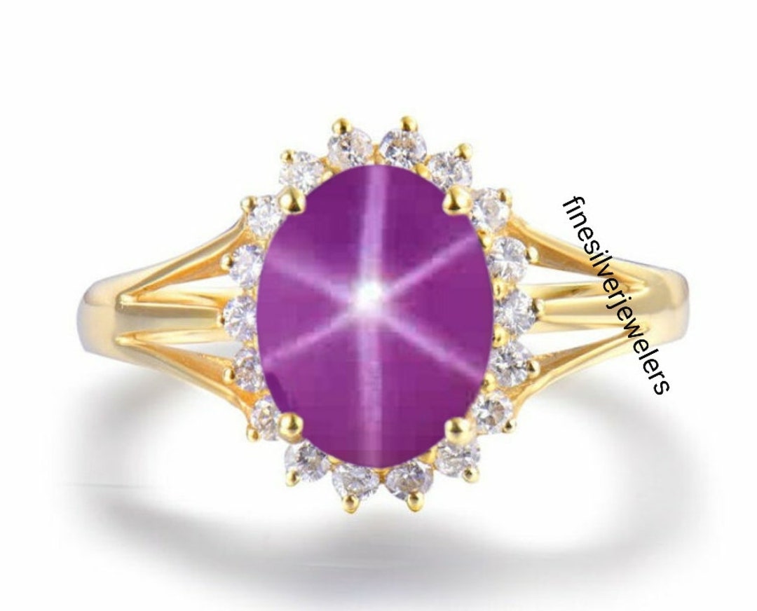 Genuine Pink Star Ring in 925 Gold Plated Lindy Pink Star Ring for ...