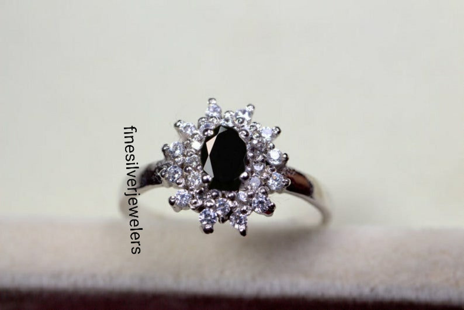 Black Onyx Ring Oval Cut Black Gemstone Ring in 925 Sterling | Etsy